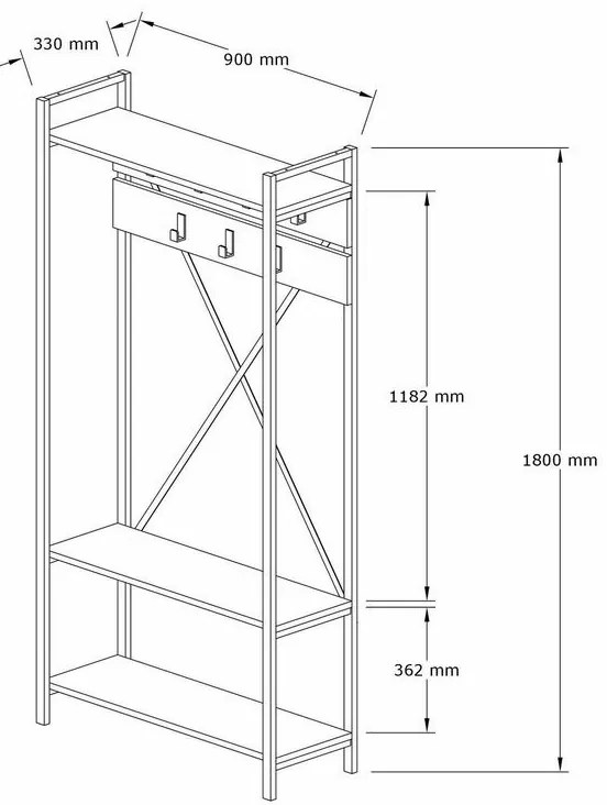 Věšák s botníkem Alfa Sapphire and Grey