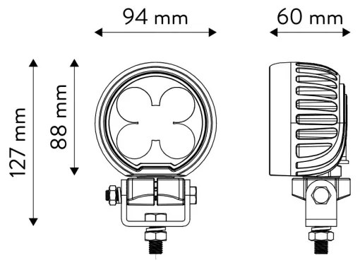 LED Bodové svítidlo pro automobil BLACK LED/50W/10-30V IP69 5700K kulatý