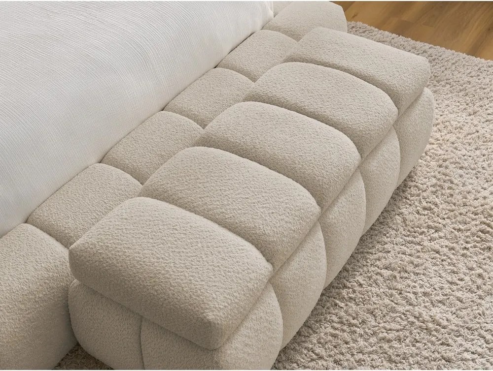 Béžová lavice z textilie bouclé – Bobochic Paris