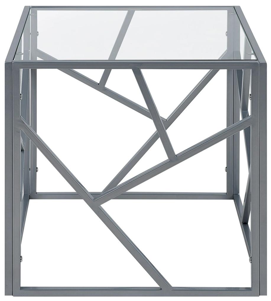 Stříbrný skleněný stolek ORLAND Beliani