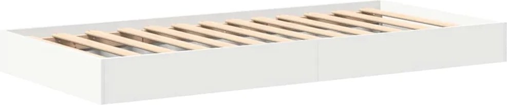 Knihovna postel s policí Bílá 90 x 190 cm Kompozitní dřevo 3335749