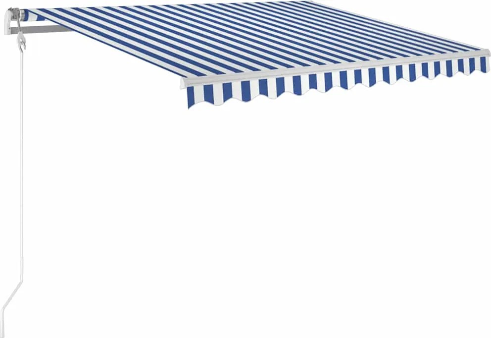 Automatická zatahovací markýza 300 x 250 cm modrobílá 3068866