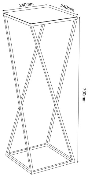 Stojan na květiny 70x24 cm zlatá
