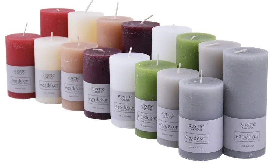 Pudrově růžová svíčka Rustic candles by Ego dekor Rust, doba hoření 58 h
