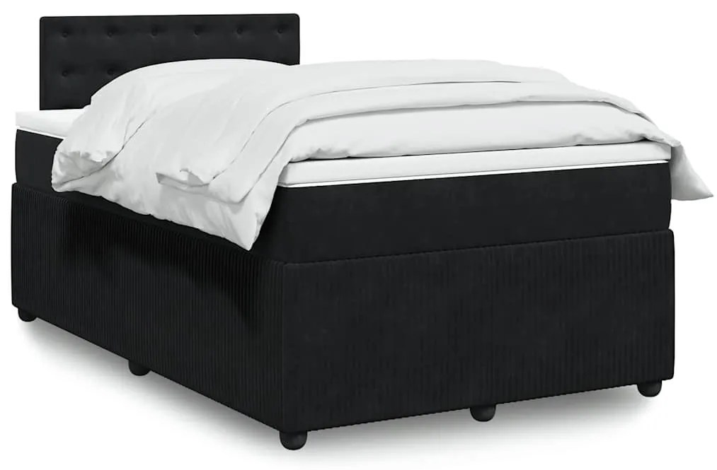 Box spring postel s matrací černá 120 x 190 cm samet 3287700