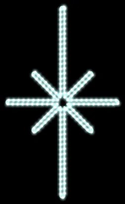 Easy Fix 2D LED světelný hvězda Polaris II., 45 × 55 cm, ledově bílá, závěsná, hliník