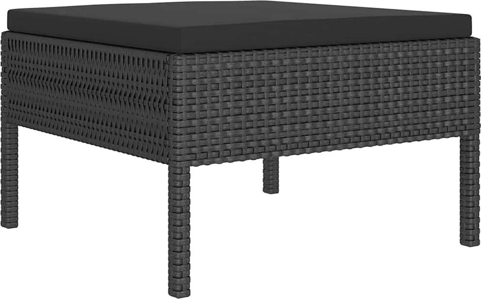8dílná zahradní sedací souprava s poduškami polyratan černá 3094545