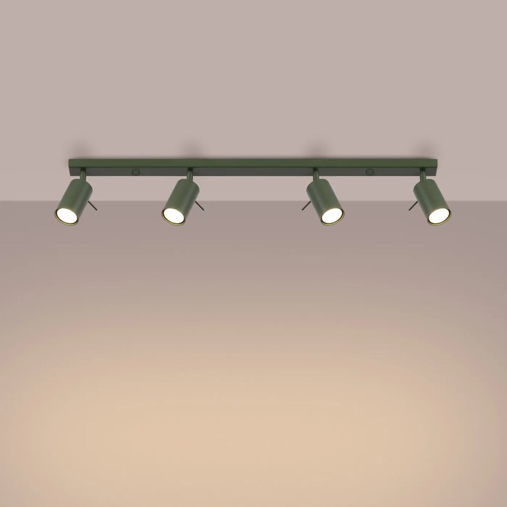 Sollux Lighting Stropní svítidlo RING 4L olivově zelené