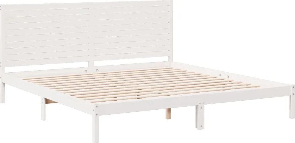 Prodloužený rám postele bez matrace bílý 200 x 210 cm masiv 3309306