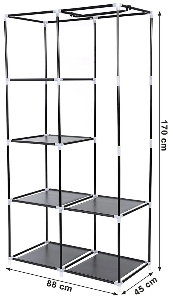 Songmics Látková skříň XL Ron, černá