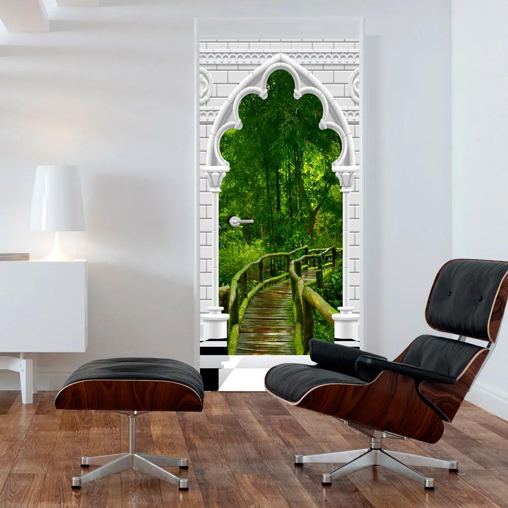 Fototapeta na dveře Bimago - Gothic arch and jungle + lepidlo zdarma 100x210 cm