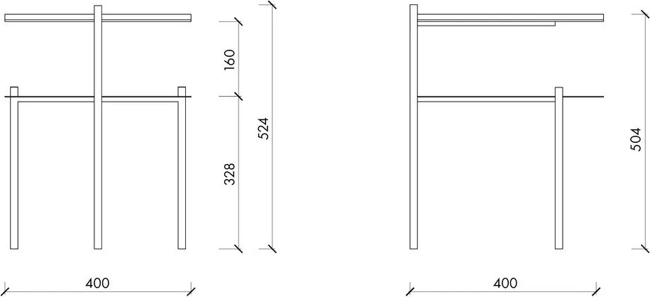 Černý/v tmavě přírodní barvě noční stolek s deskou v dekoru ořechového dřeva Tu – noo.ma