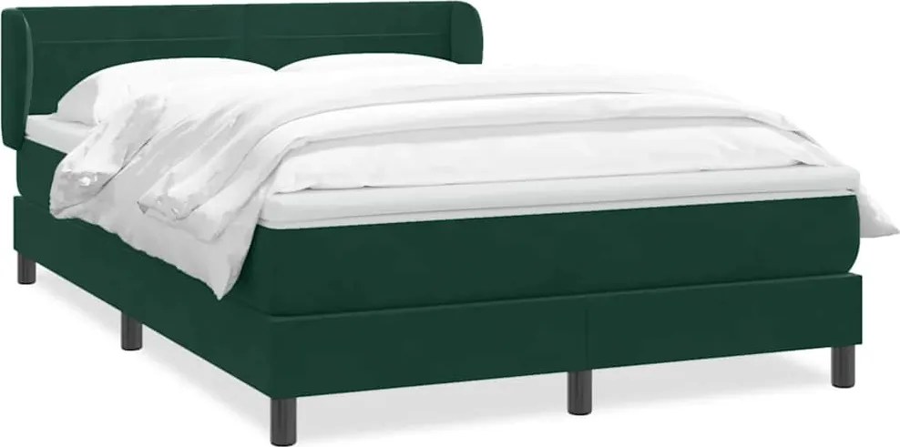 Box spring postel s matrací tmavě zelená 160x220 cm samet 3317658