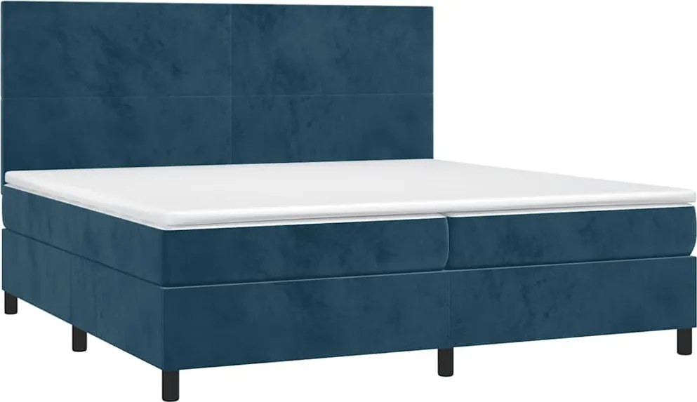 Box spring postel s matrací tmavě modrá 200x200 cm samet 3142927