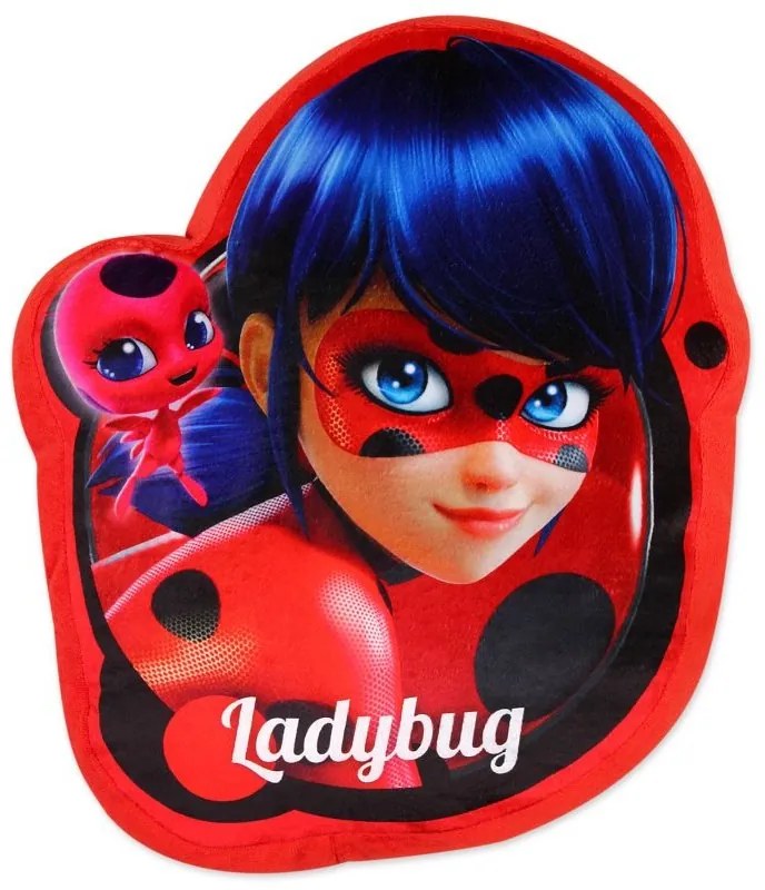 Tvarovaný 3D polštář Kouzelná beruška - Miraculous: Tales of Ladybug - 31 x 37 cm