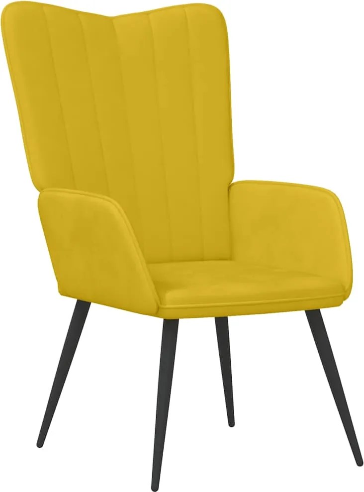 Relaxační křeslo hořčicově žluté samet 327684