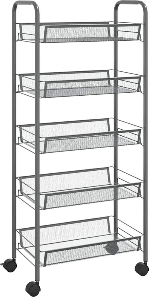 Kuchyňský vozík s 5 patry šedý 46 x 26 x 105 cm železo 336330