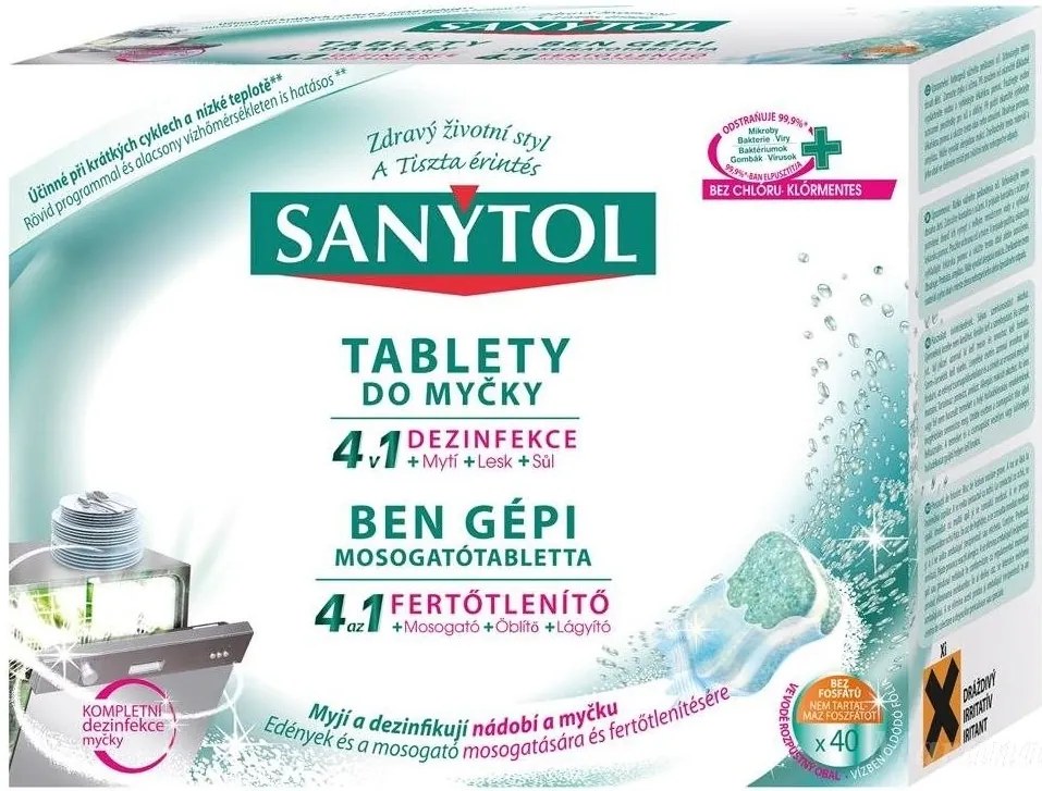 Sanytol 4v1 tablety do myčky 40 ks