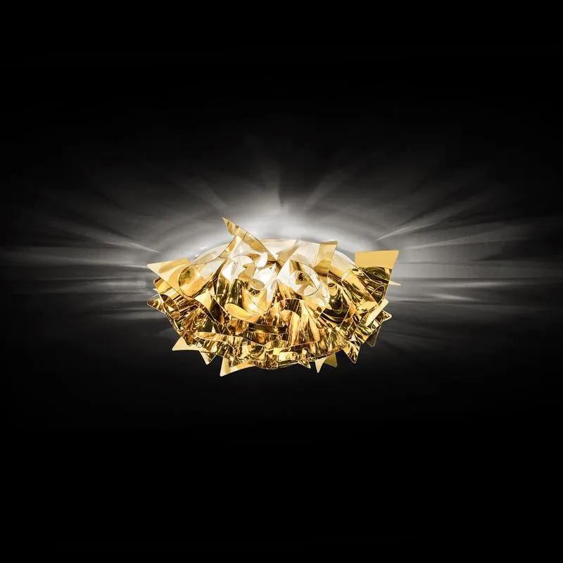Slamp Veli Gold mini, designové stropní svítidlo ve zlaté úpravě, 2x10W E27, prům. 32cm