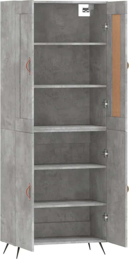 Skříň highboard betonově šedá 69,5x34x180 cm kompozitní dřevo 3199533