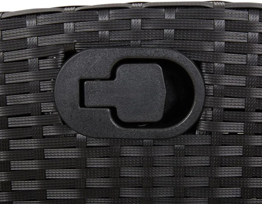 3dílný zahradní jídelní set s poduškami černý polyratan 3212946