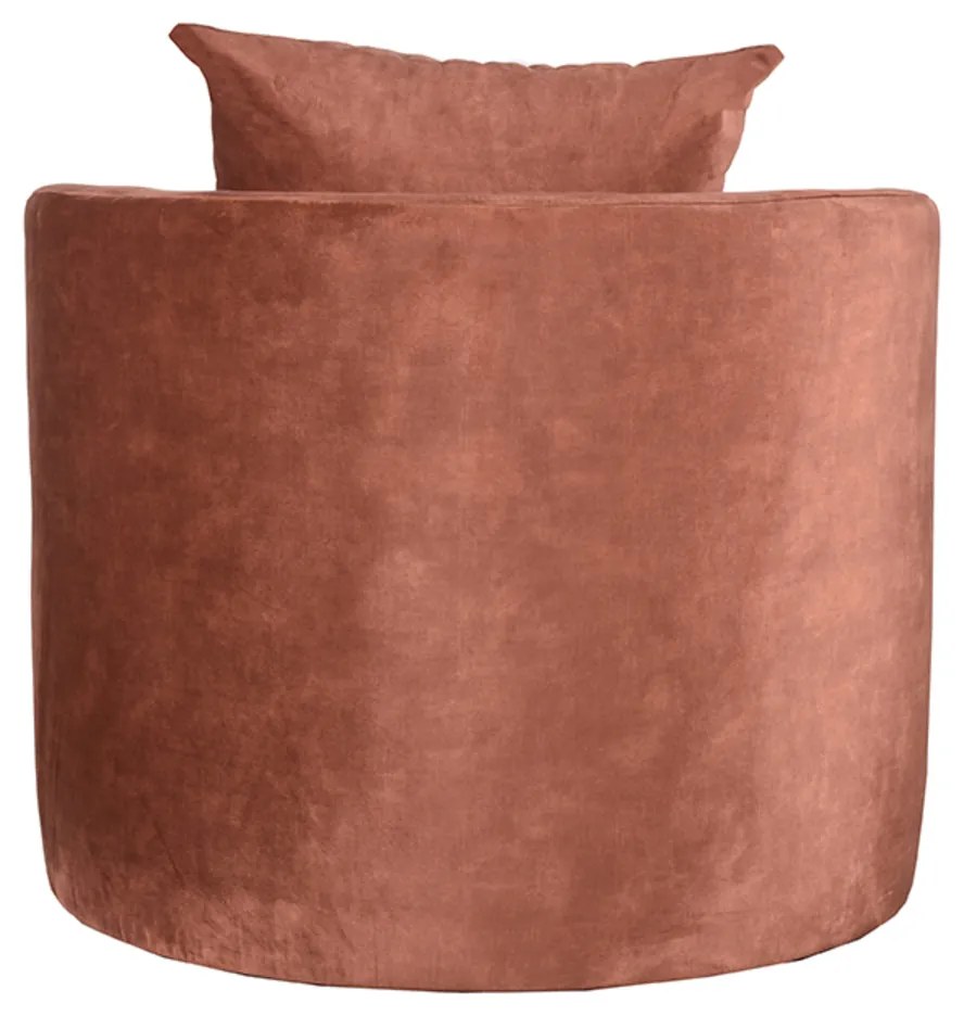 LABEL51 Sametové křeslo EVY hnědé 75 cm FU-88.001