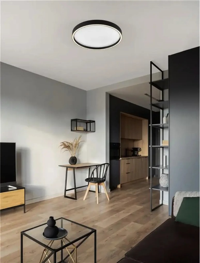 LED stmívatelné černé moderní stropní svítidlo Istos