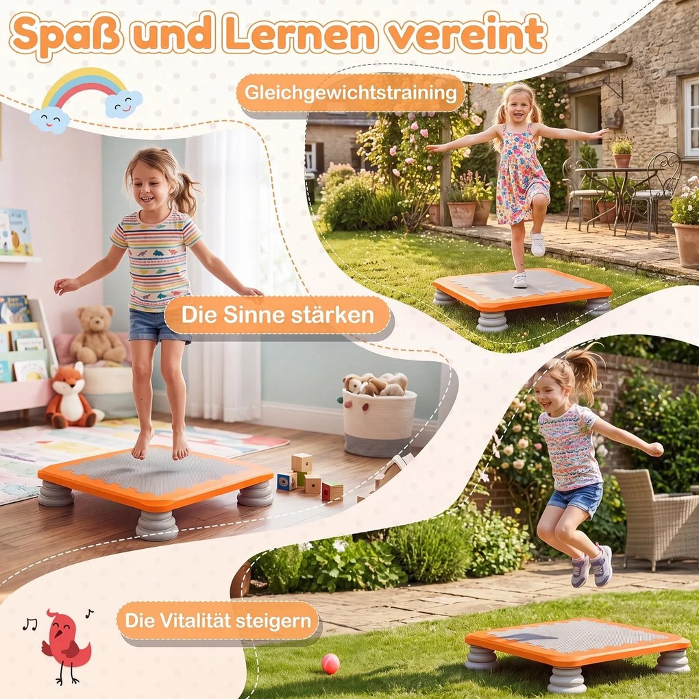 Costway Mini trampolína pro děti 65 cm velký trampolína odrazový – pomerančový