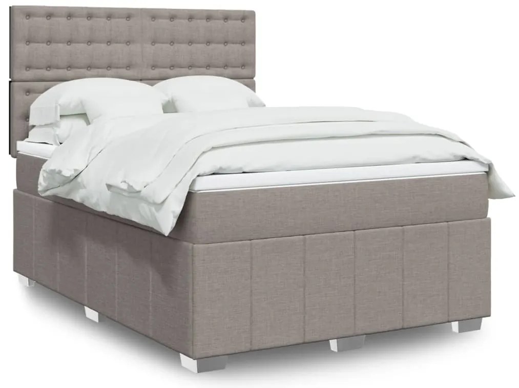 Box spring postel s matrací taupe 140x200 cm textil 3291709