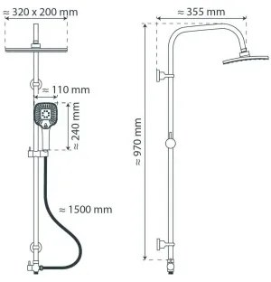 Schütte 60660 - Sprchová sada MALLORCA lesklý chrom