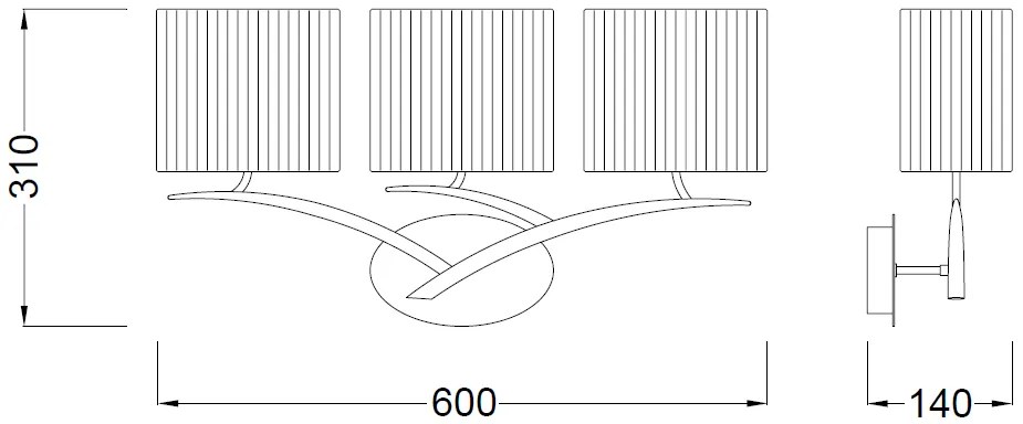 Stylové nástěnné svítidlo Mantra EVE 1136