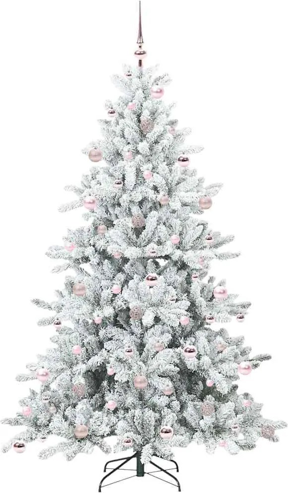 Umělý Skládací Vánoční Strom s stojanem Bílá 210 cm PVC a ocel 3397733