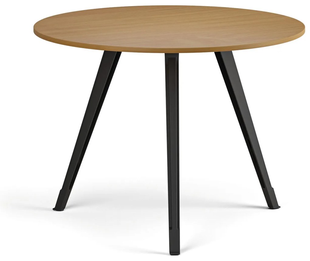 Konferenční stůl PRIMO ZEN, průměr 100 cm, černá podnož, buk