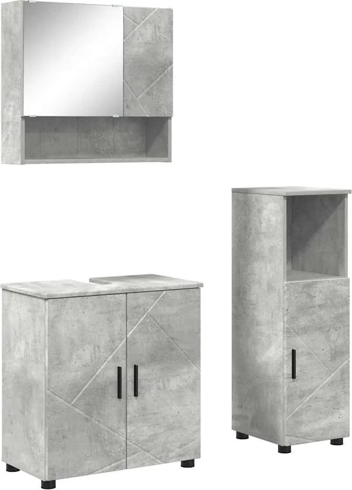 Sada koupelnového nábytku 3 ks Betonově šedá 61 x 35 x 64 cm 3392946