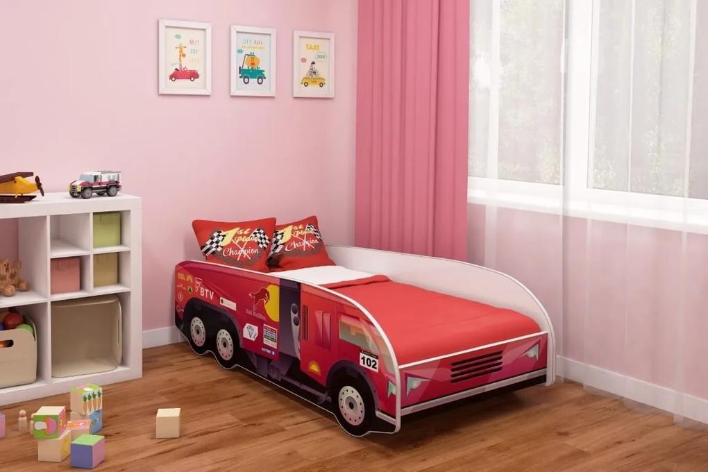 Dětská postel VI Auto - Červená - 180x80