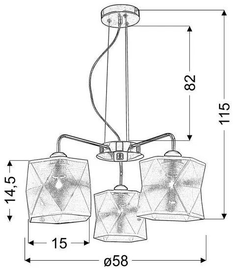 Lustr na lanku NOSJA 3xE27/40W/230V