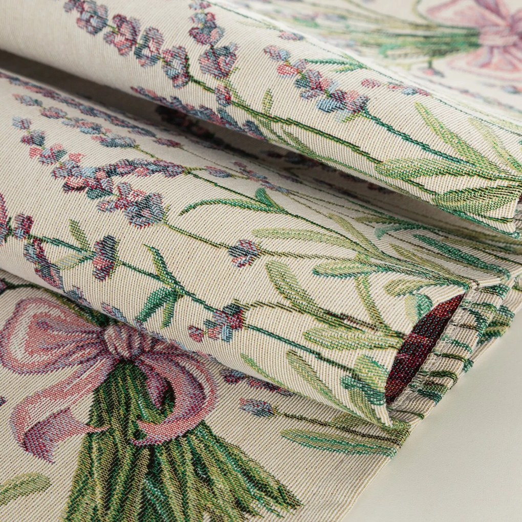 GOBELÍNOVÝ BĚHOUN NA STŮL LAVENDER 45X140 CM VZOROVANÝ