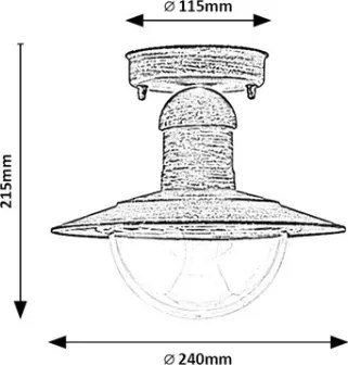 Brilagi - Venkovní stropní svítidlo MOLDE 1xE27/60W IP44 bronzová/patina