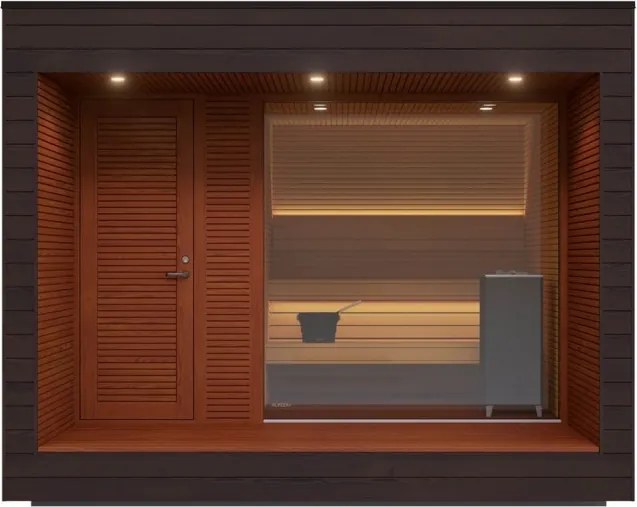 Venkovní sauna Auroom Natura 350x350cm, levá - Vystavený kus