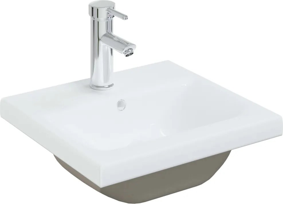 vidaXL Zápustné umyvadlo s baterií 42 x 39 x 18 cm keramické bílé