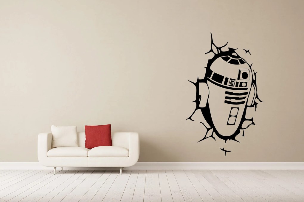 Lepy.cz Samolepka na zeď Robot R2D2 Star Wars Velikost (šířka x výška): 35x56cm, Barevná varianta: Světle modrá