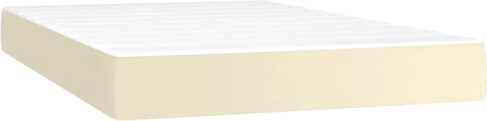 Box spring postel s matrací a LED krémová 120x200 cm umělá kůže 3135815