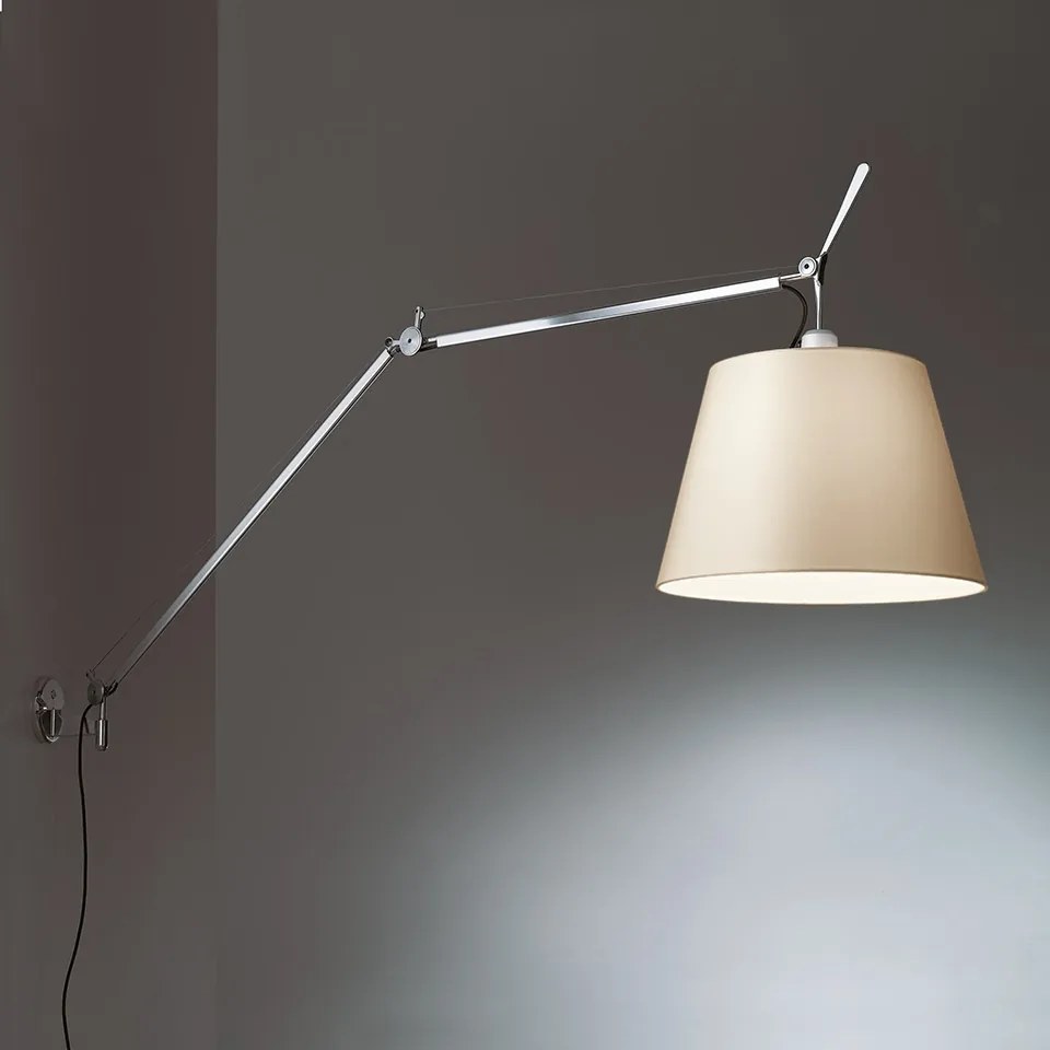 Artemide 0564010A + 0563050A + 0780020A Tolomeo Wall Mega s vypínačem, 1x150W, pergamenové svítínítko prům. 36cm, max. délka 185cm