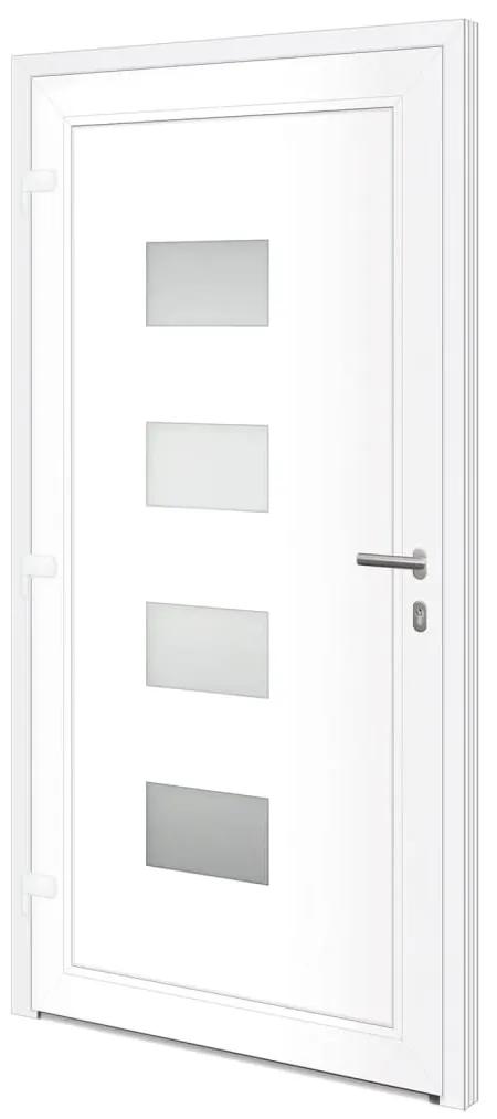 Vchodové dveře bílé 110 x 210 cm hliník a PVC,  3157067