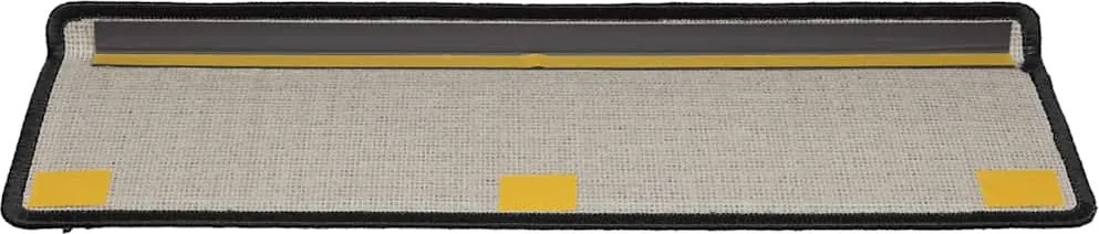 Schodové rohože 15 ks 65 x 21 x 4 cm černé s obdélníkovým okrajem 134576