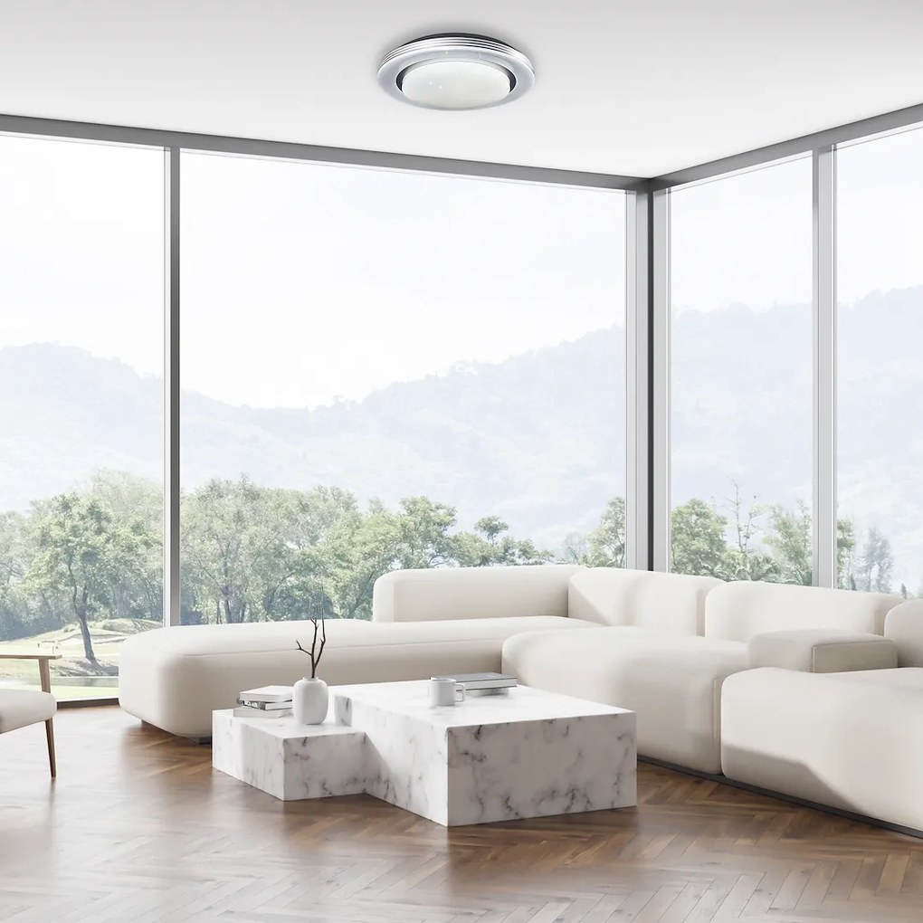 Stropní LED svítidlo Kelly, 1x LED 48w, 3000-6000k, b/s, s ovladačem