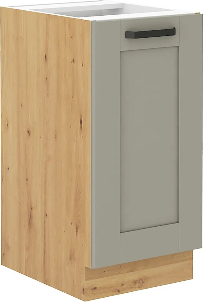 Kuchyňská linka LUNA sa | 120 + 230 cm | PREMIUM BOX zásuvky | UNI dvířka | artisan/světle šedá