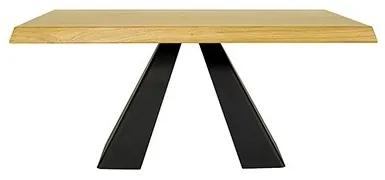 Drewmax Konferenční stůl ST371 Š100, H60 masiv dub medový   černá lesklá