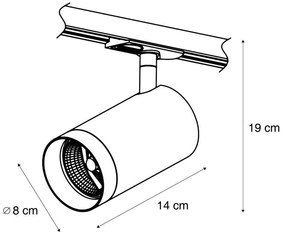Moderní béžový reflektor pro 1fázový kolejnicový systém GU10 70mm - Iconic Jeana Luxe
