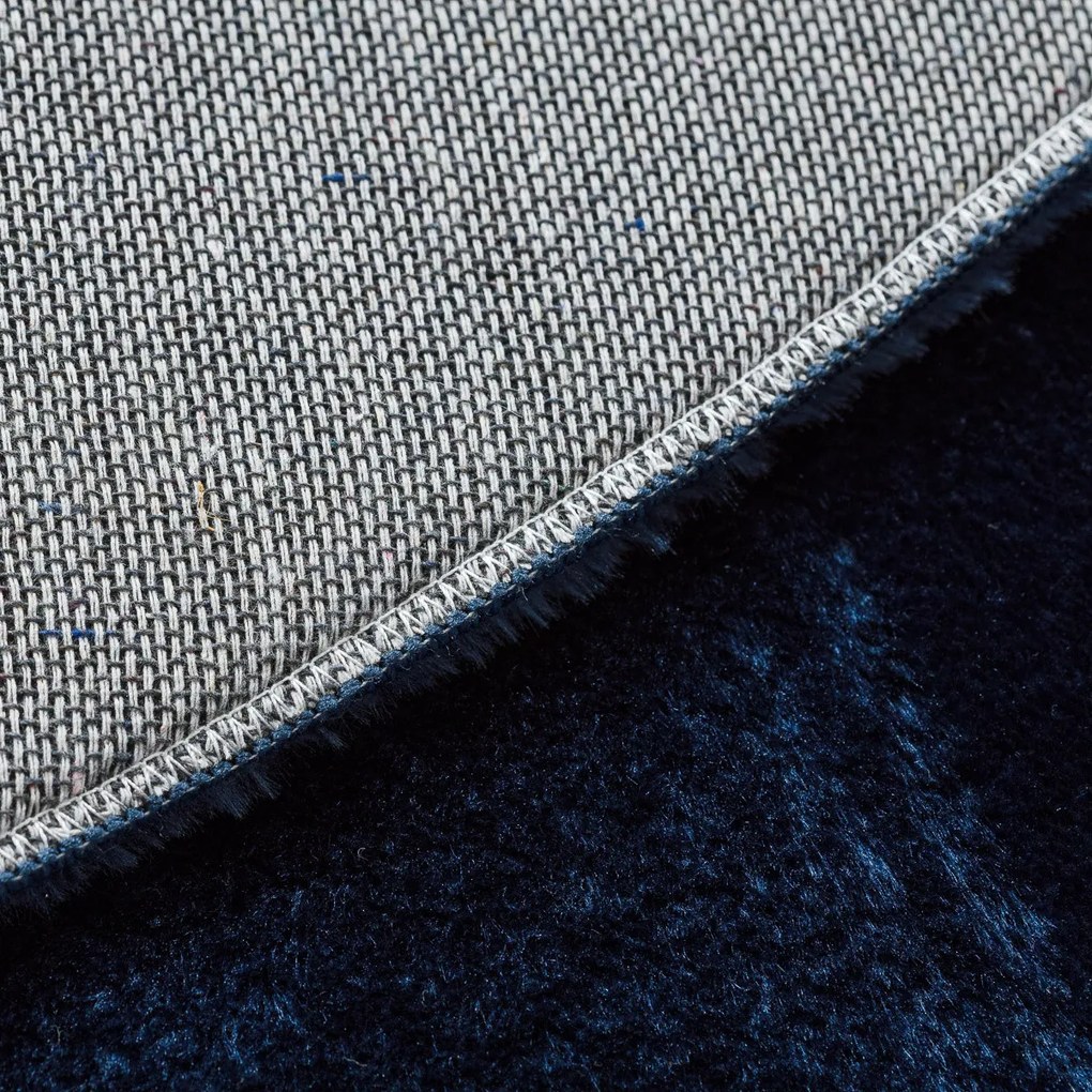 Dywany Łuszczów, Kusový koberec Visco Rabbit Dark blue 10 kruh, 120x120 (průměr) kruh, modrá, dětský pokoj